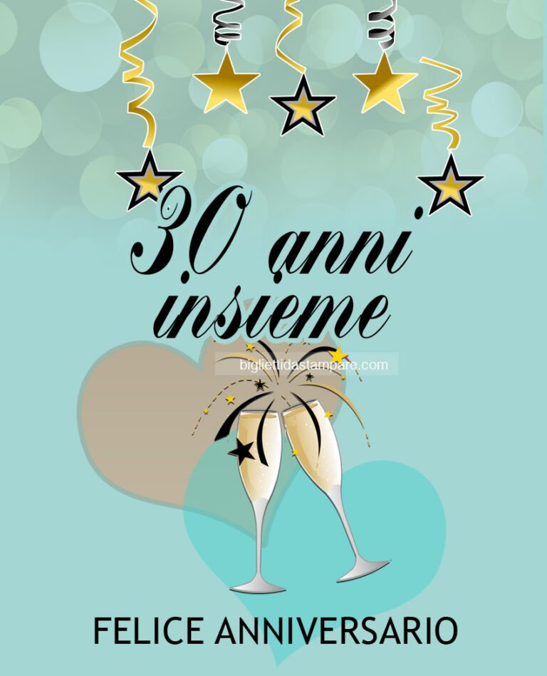 Auguri 30 anni di matrimonio - Biglietti da stampare