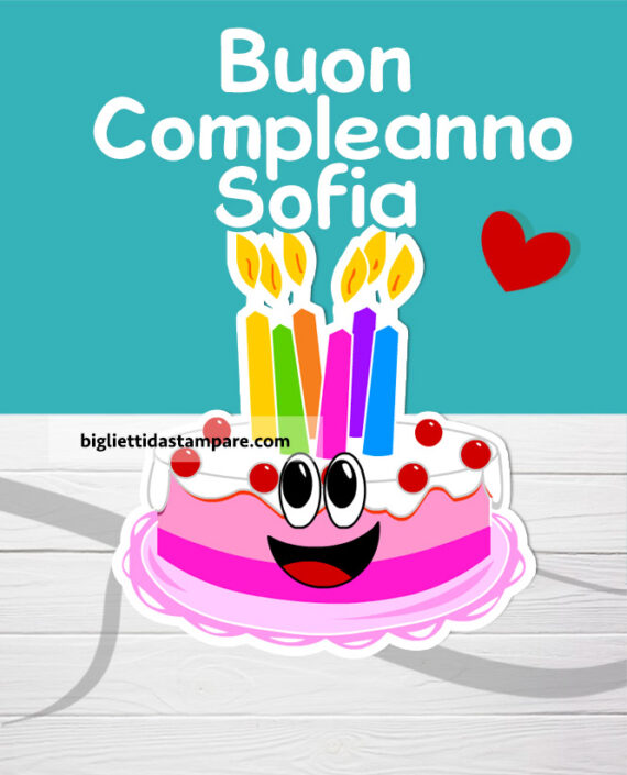 Auguri Compleanno Sofia - Biglietti da stampare
