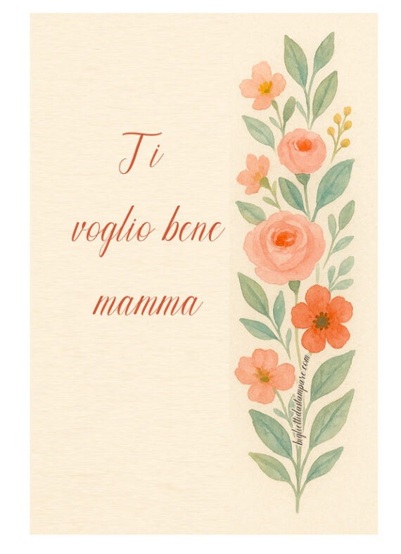 Ti voglio bene mamma - Biglietti da stampare